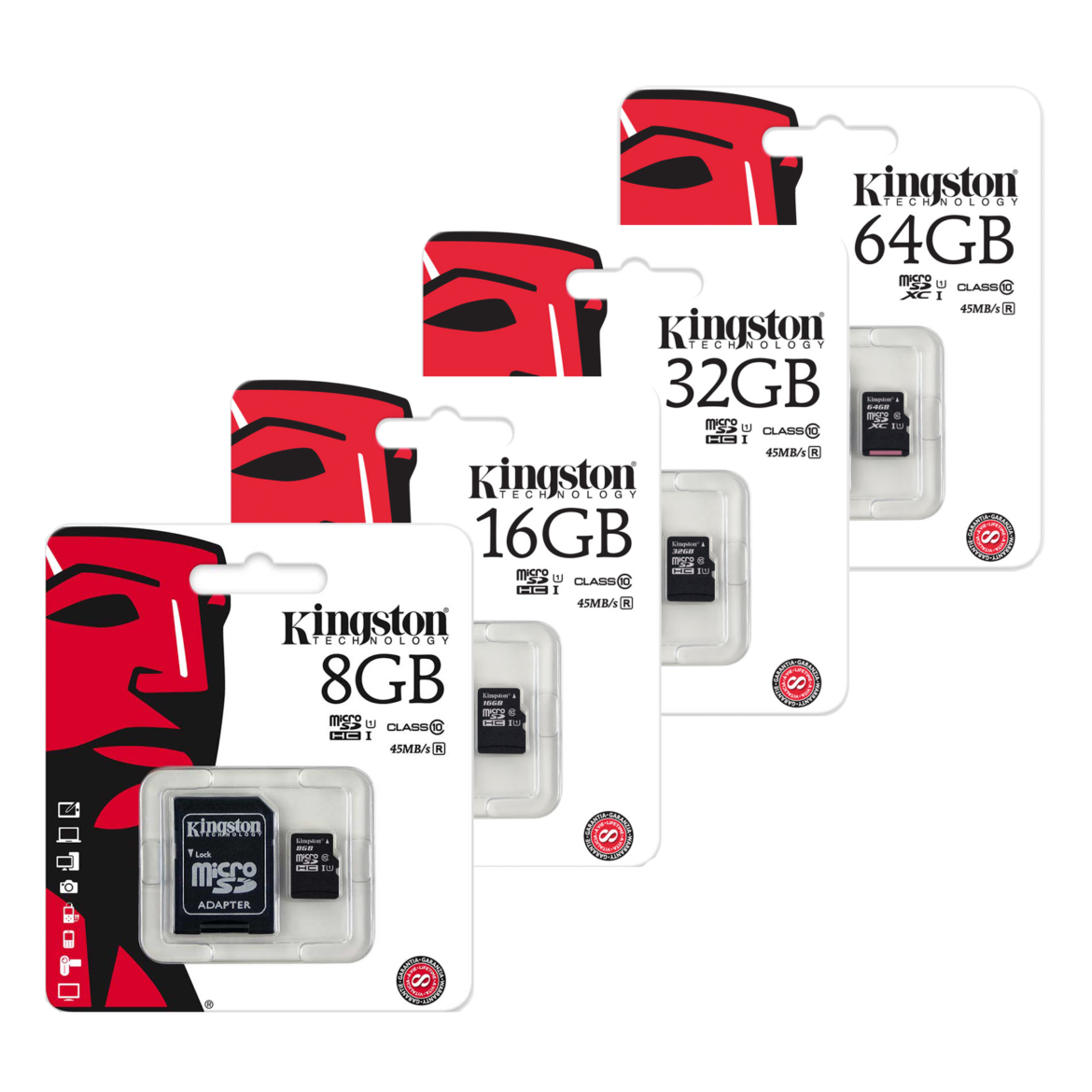 Memorias microSDHC Kingston clase 4 y 10 8gb 16gb 32gb 64gb - Intelcomp ...