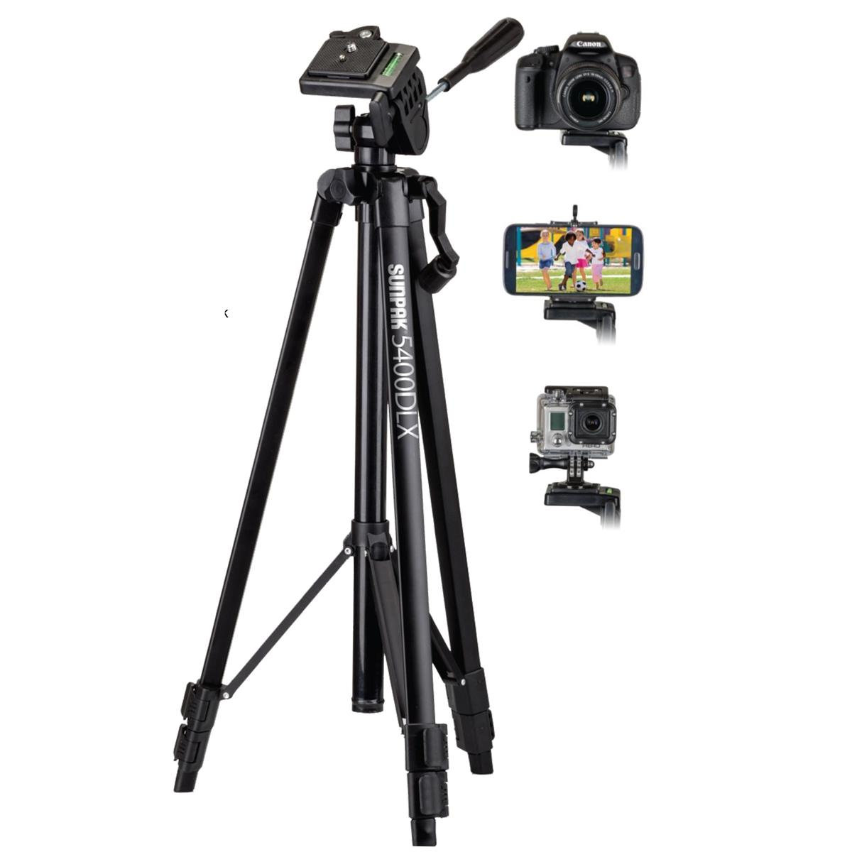 Tripode 54 pulgadas Sunpak 5400DLX con cabezal de giro, admite 4 lb ...